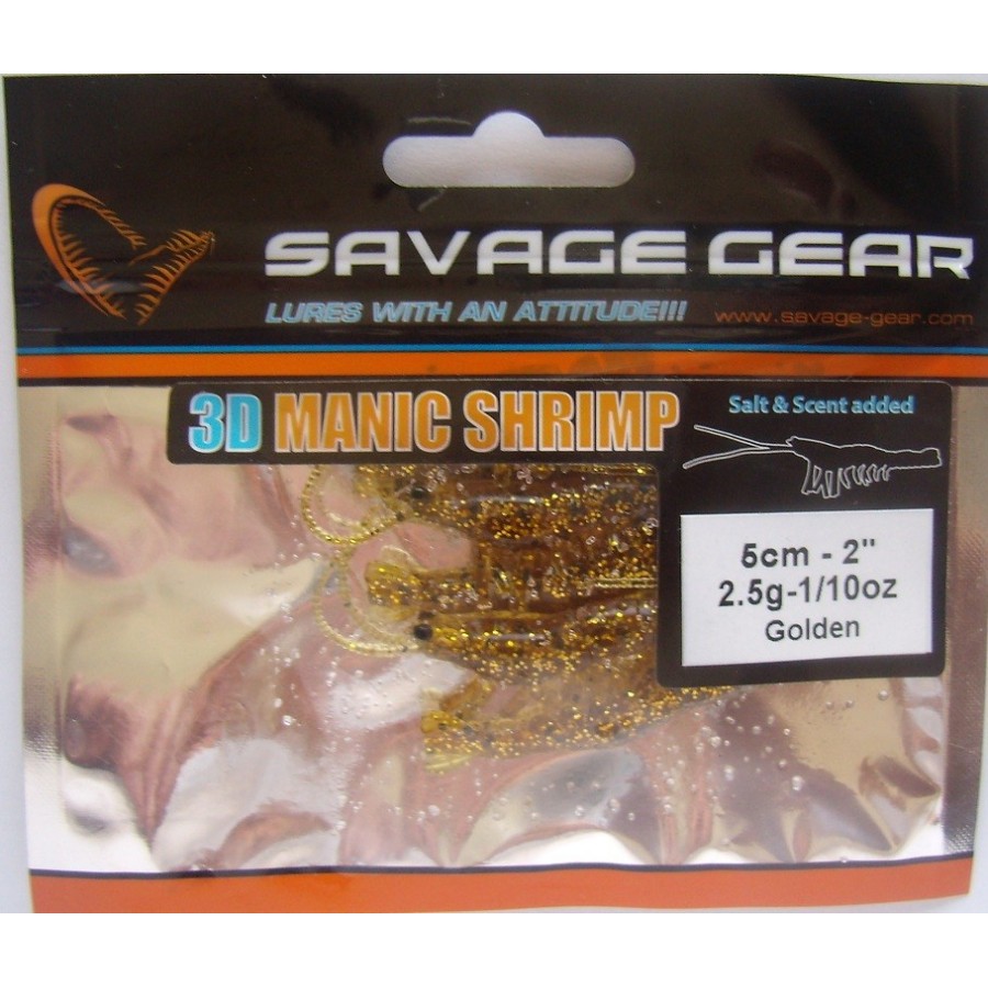 Savage Gear 3D Manic Shrimp 5 cm Golden