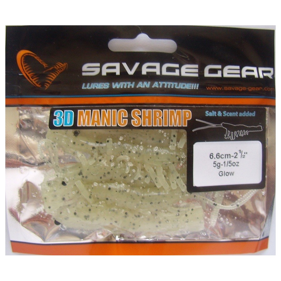 Savage Gear 3D Manic Shrimp 6,6 cm Glow