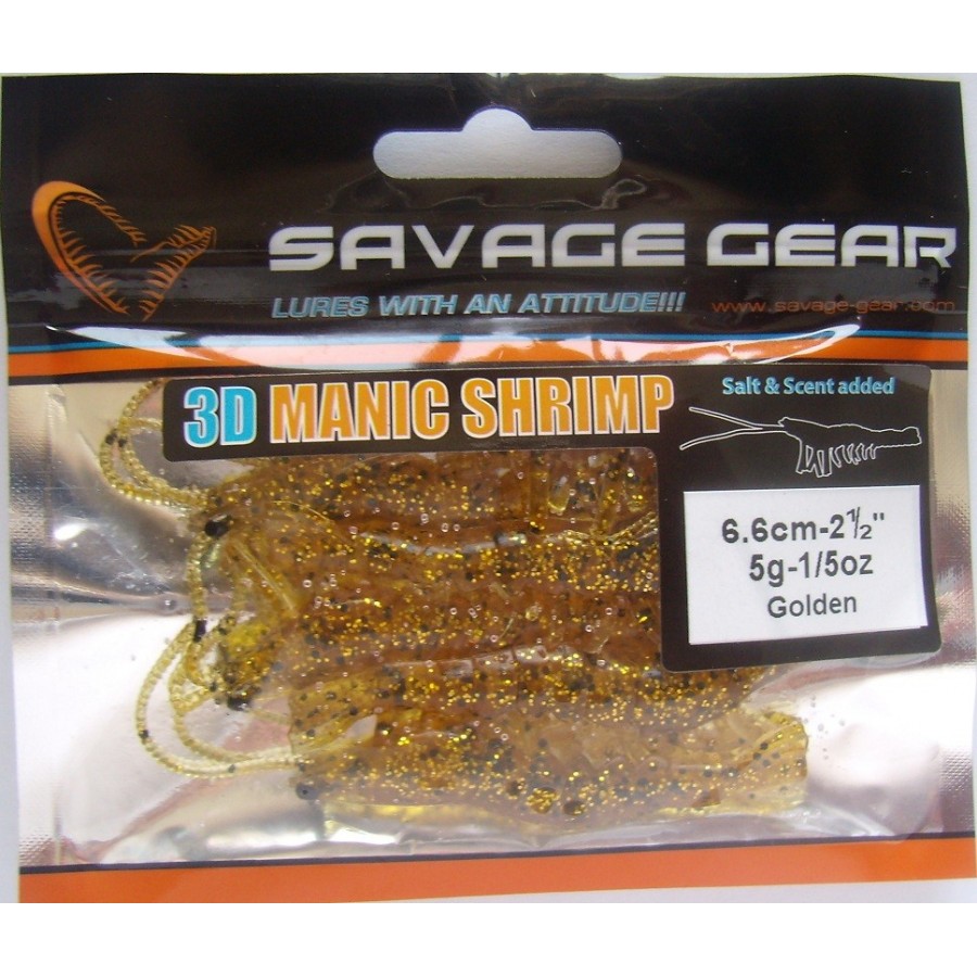 Savage Gear 3D Manic Shrimp 6,6 cm Golden
