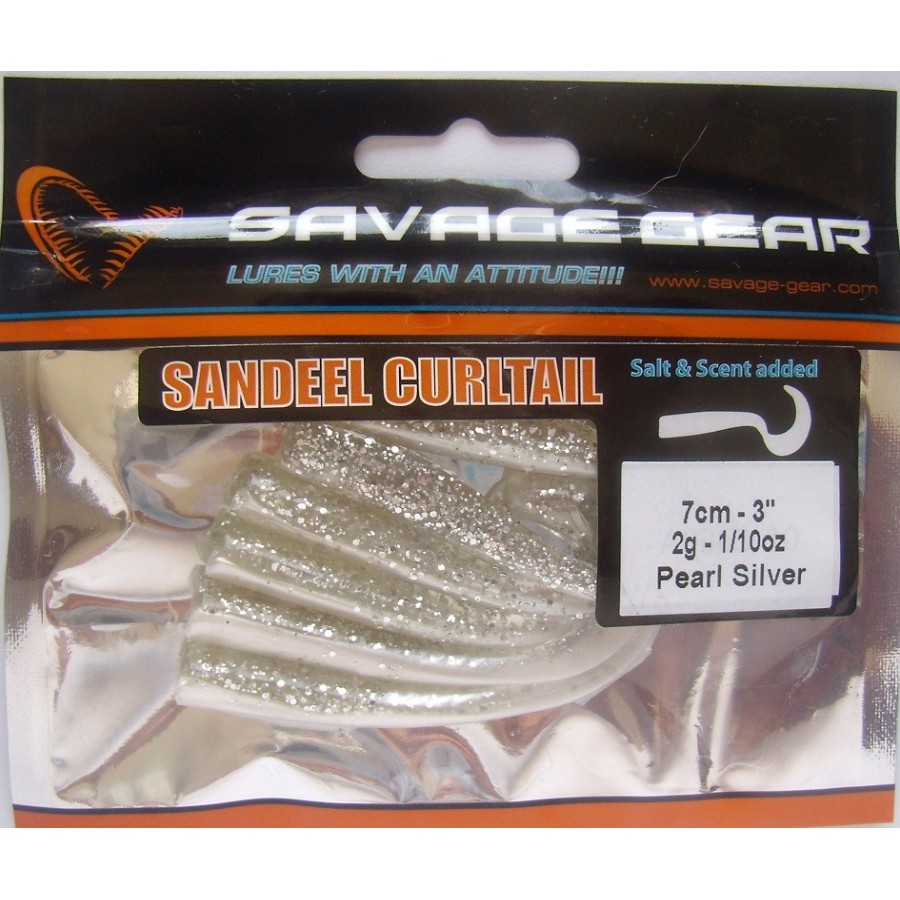 Savage Gear Sandeel Curltail 7 cm Pearl Silver